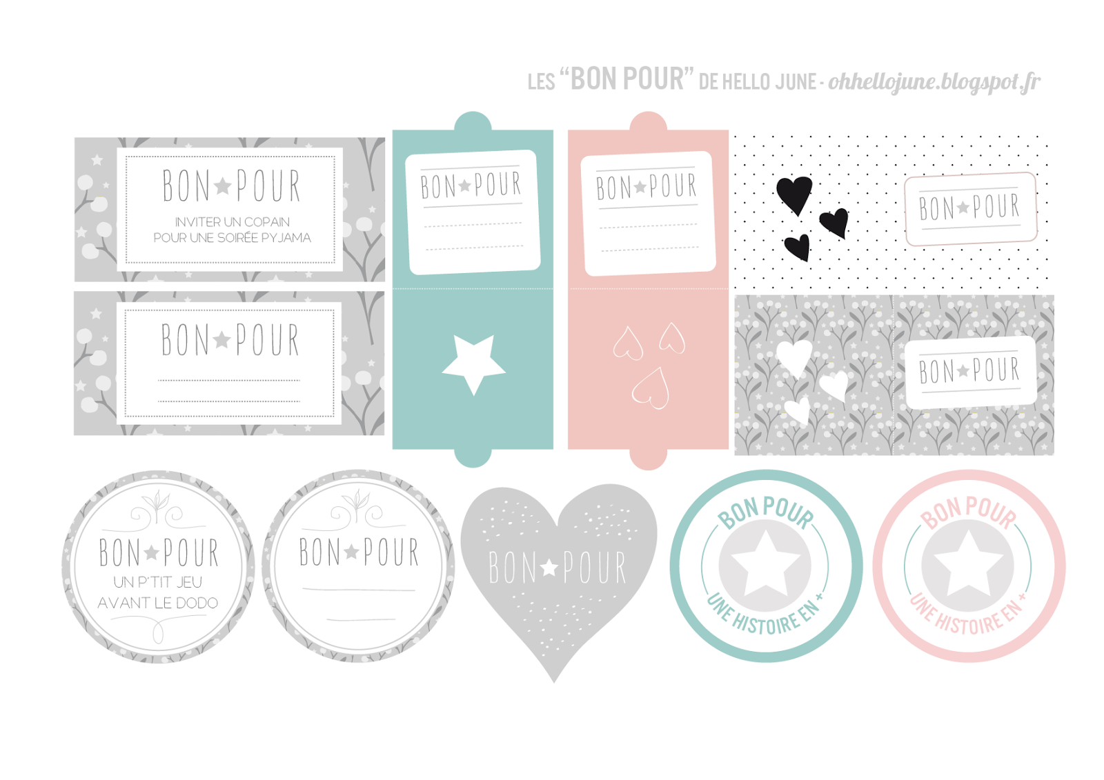 Des "bon pour" à imprimer ! - Hello June