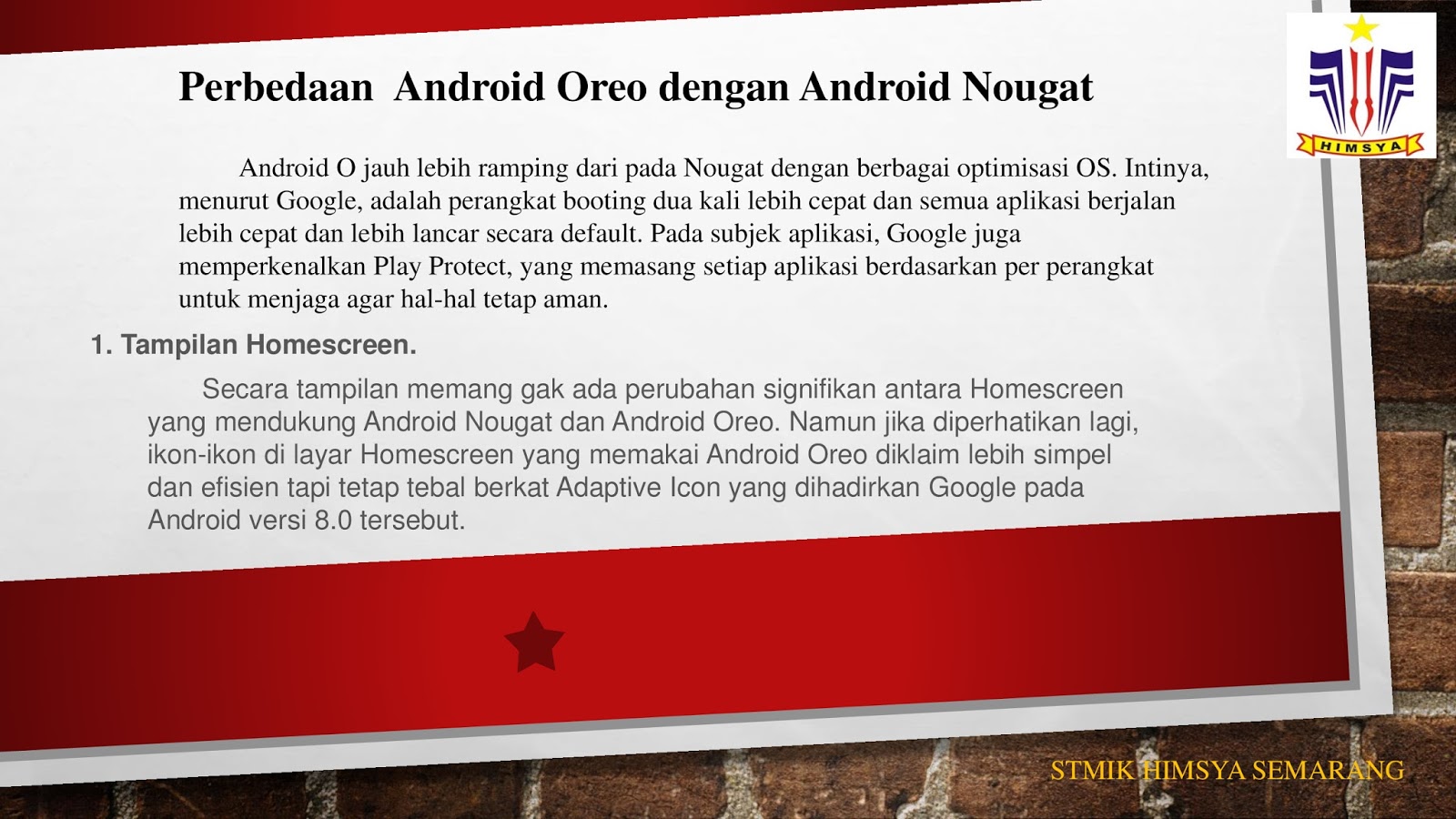 POWERPOINT ANDROID OREO - Materi Kuliah