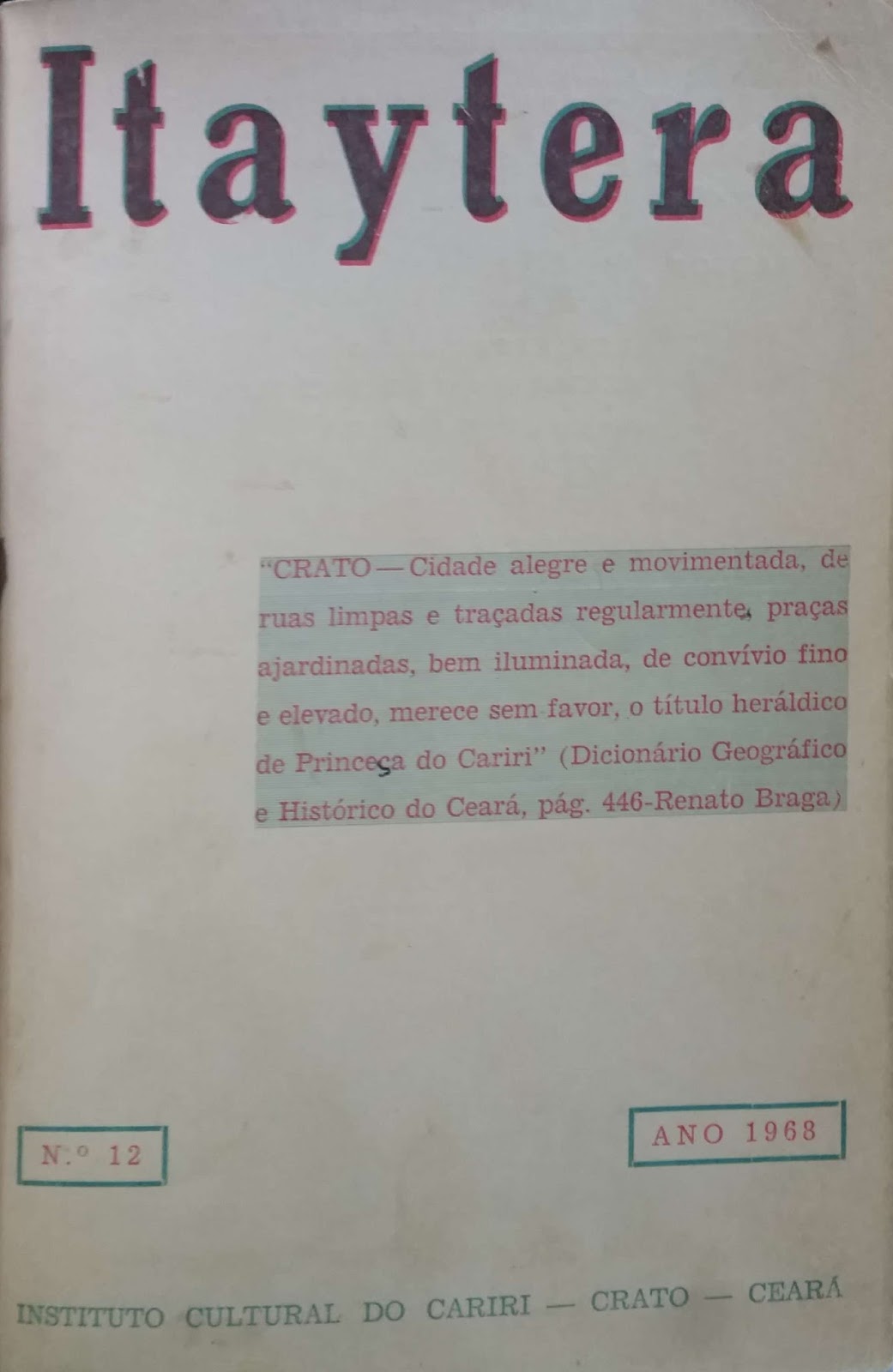 Estórias&História: Índice das Revistas Itaytera, do Instituto Cultural ...