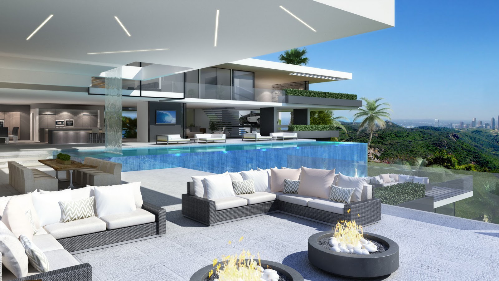 Two Modern Mansions On Sunset Plaza Drive In Los Angeles
