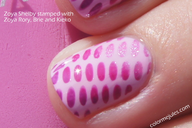 Color Me Jules: Zoya Shelby stamped with Zoya Rory, Brie and Kieko