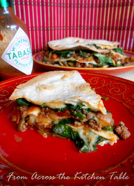 From Across the Kitchen Table: Mexican Beef Tortilla Stack