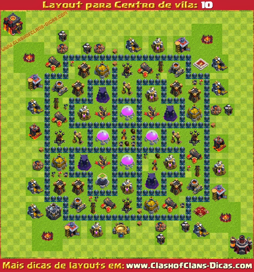 Layouts de Centro de vila 10 para Clash of Clans - Clash of Clans Dicas ...
