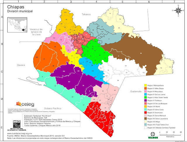Estructura Socioeconomica y Politica de México y Chiapas: MAPA DEL ...