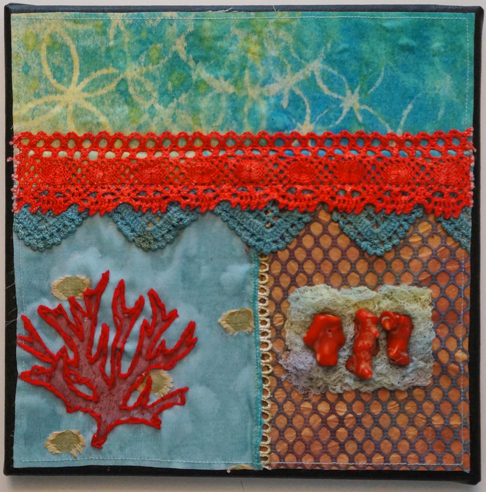 Ginger Wilson: Mounted fabric collages on canvas