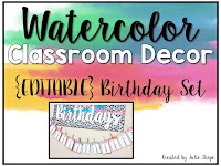 Julz Treasure Chest: Watercolor Classroom Decor {FREEBIES}