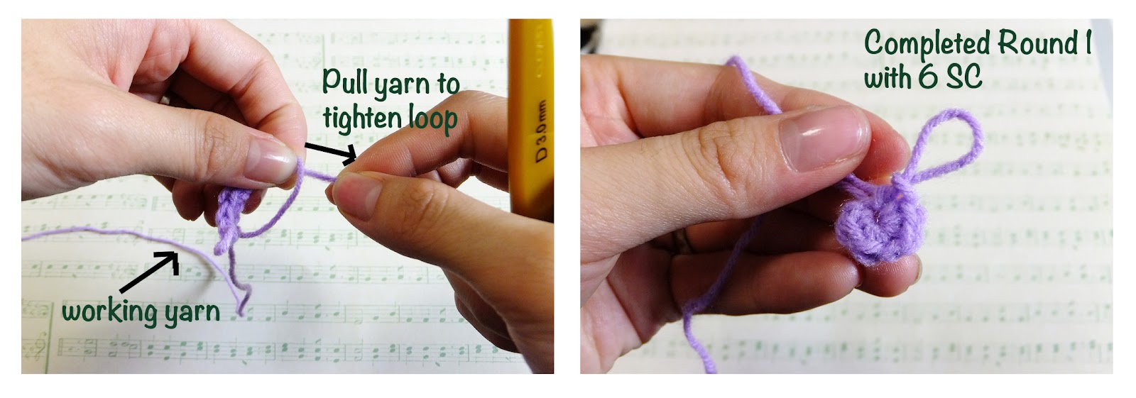 Happiness is Scrappy: Let's Crochet: Magic Adjustable Ring Tutorial
