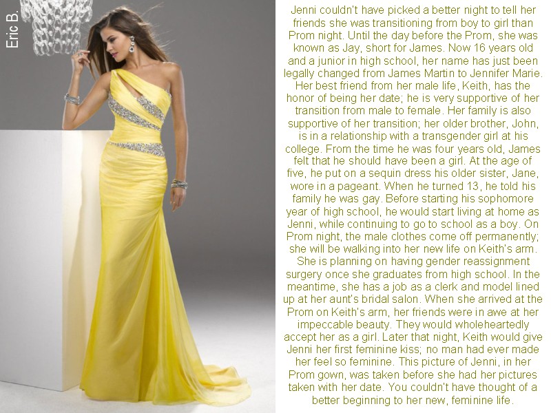 Eric's Transgender Captions: Coming Out on Prom Night