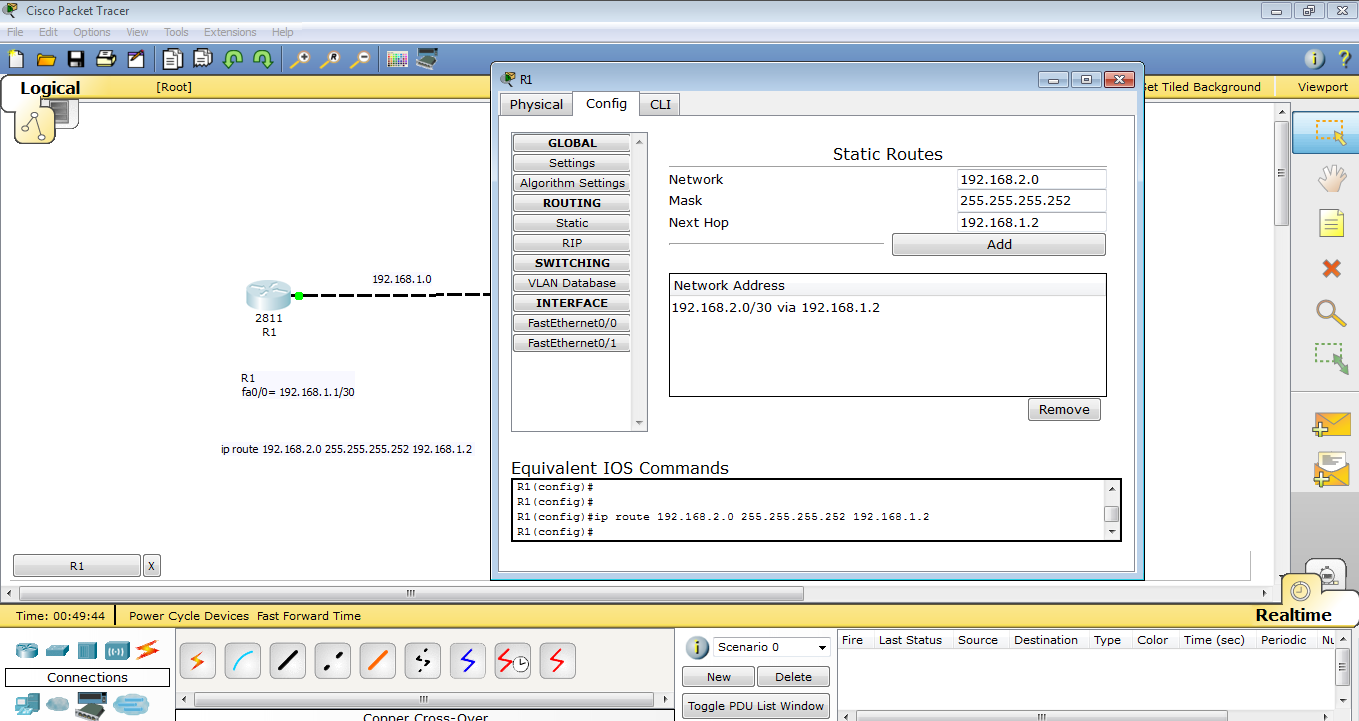 CARA KONFIGURASI STATIC ROUTING MENGGUNAKAN 3 ROUTER | Network Computer ...