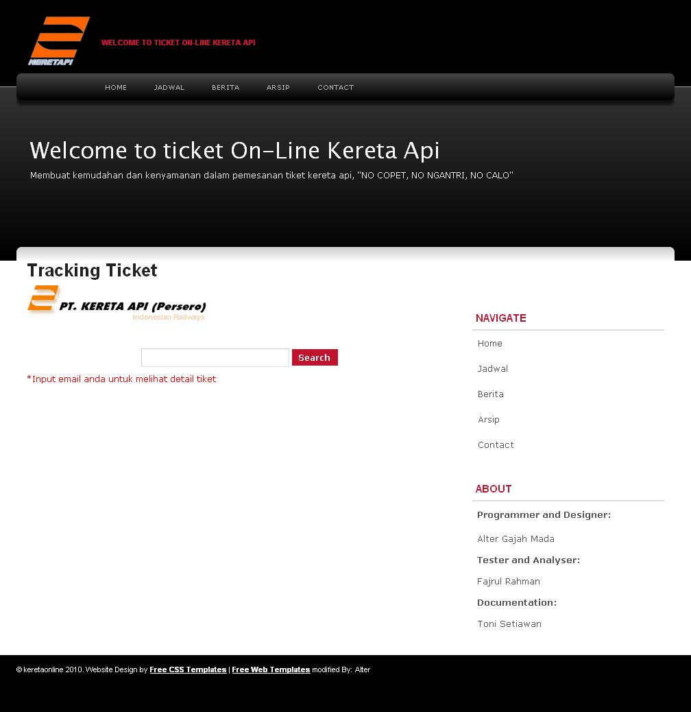 Contoh Situs E-Ticket ~ altertek.net