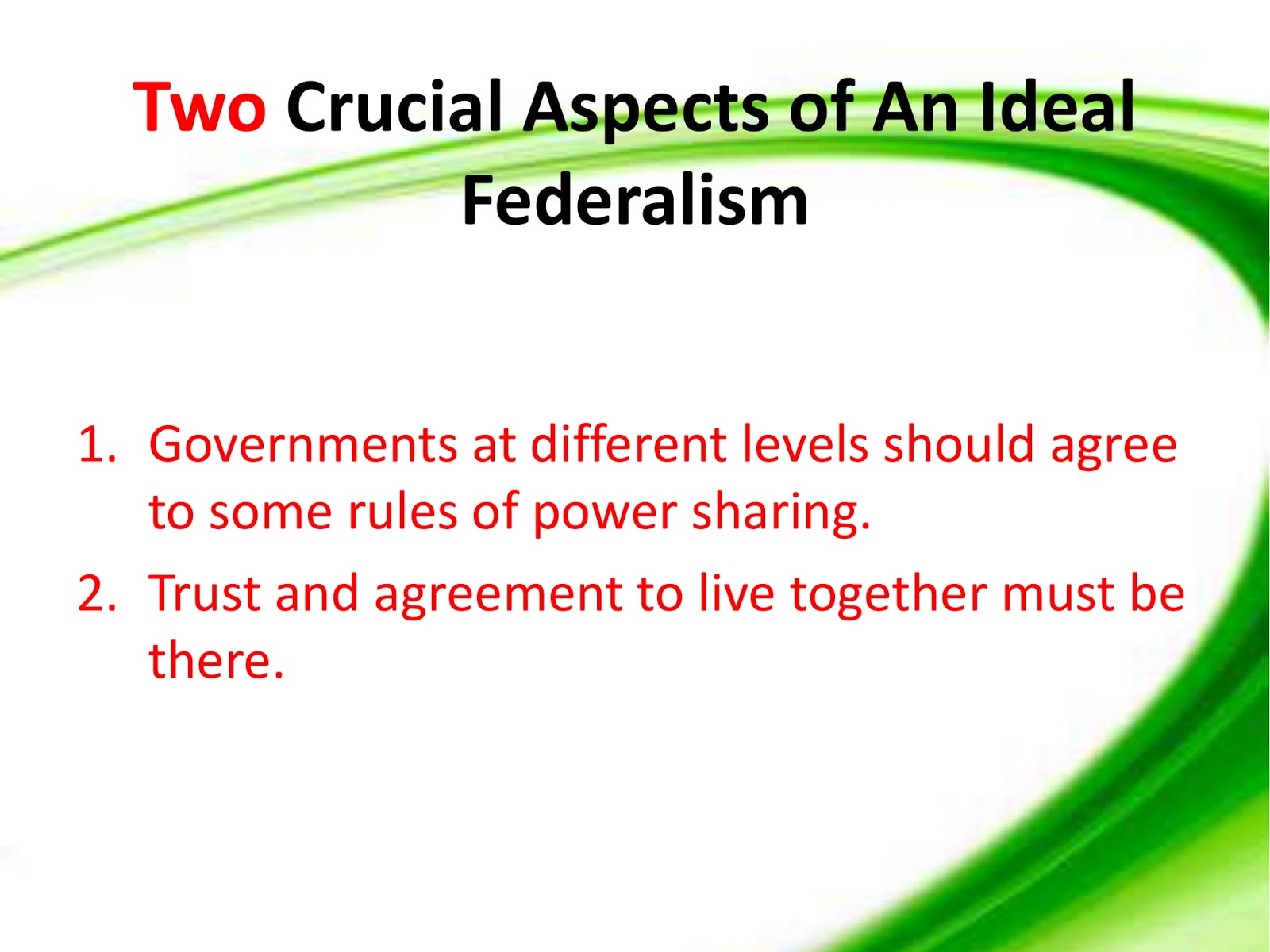Federalism CLASS - X well explained Notes and PPT