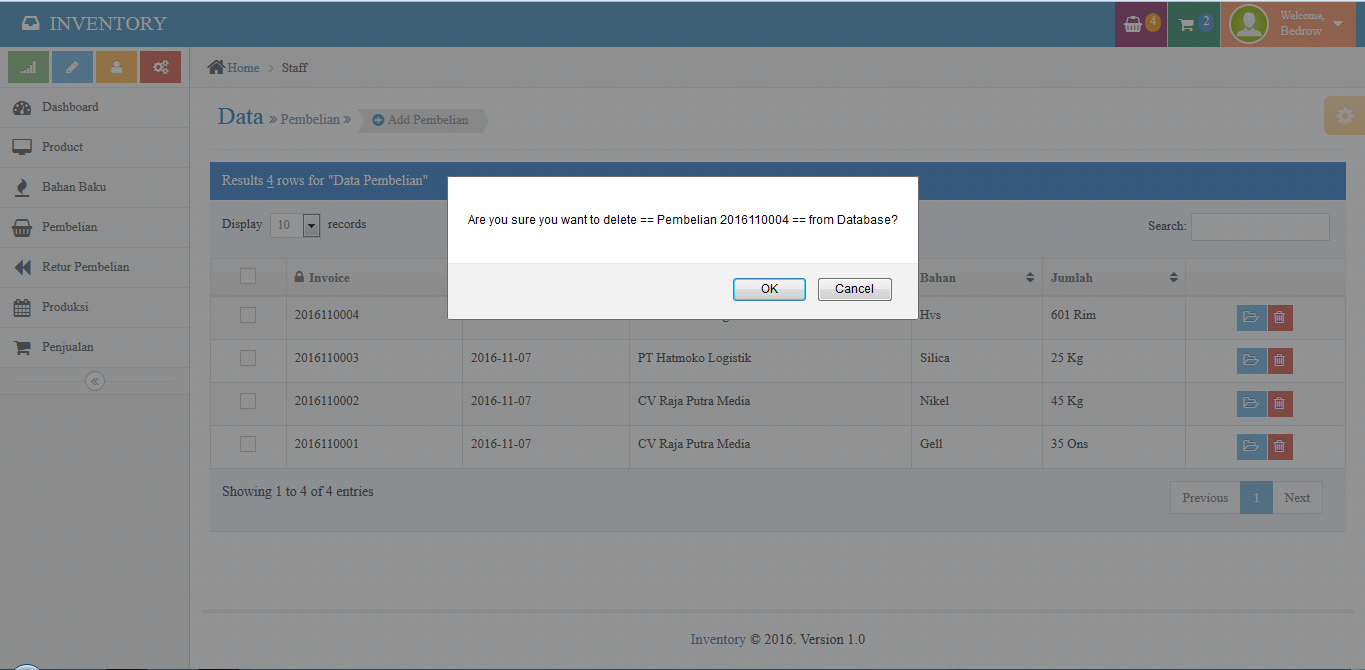 Aplikasi Inventory (Persediaan) Berbasis Website - Jasa Aplikasi dan Web