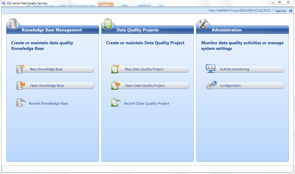 SQL Server Tips & Tricks: Data Quality Service : Creare una Knowledge Base