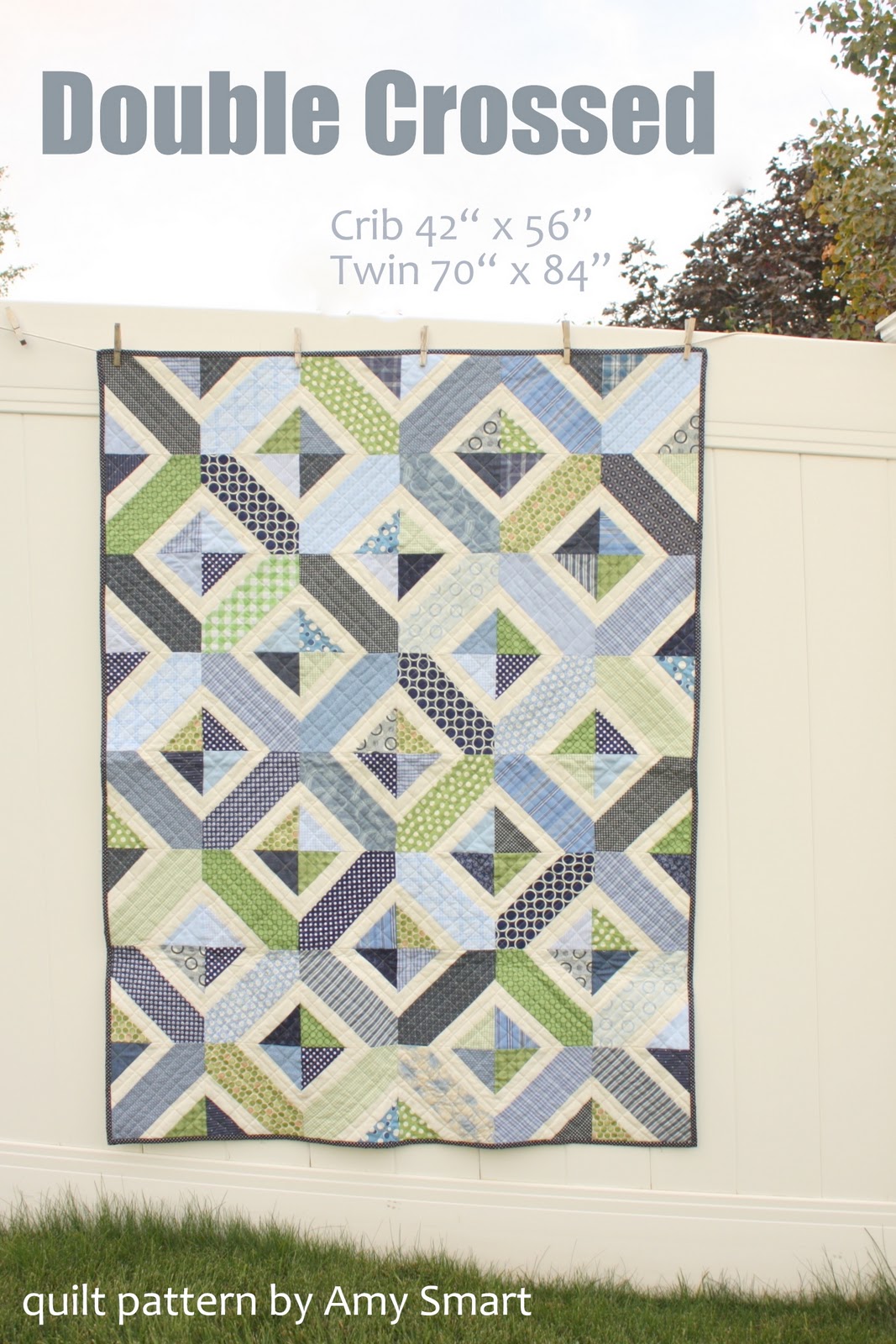 Navy and Green Crib Quilt + pattern - Diary of a Quilter - a quilt blog