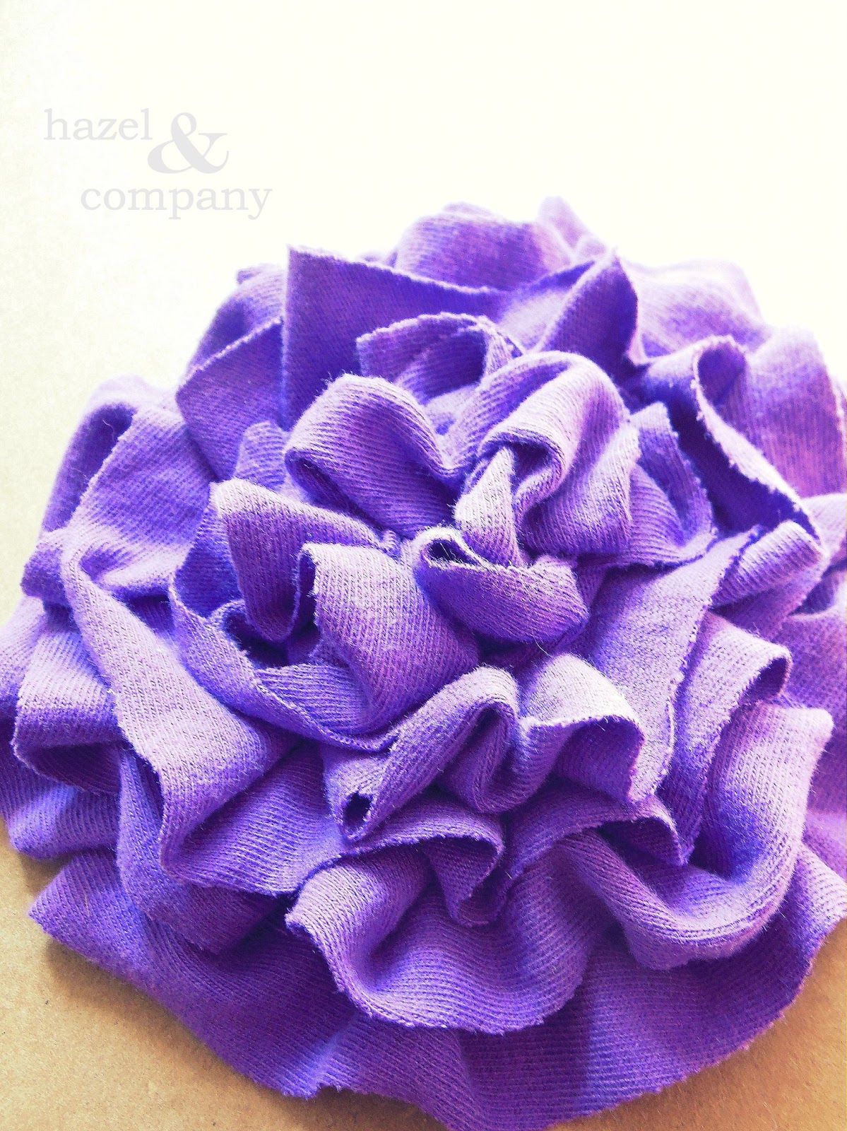 hazel and company: big & easy ruffled flower tutorial