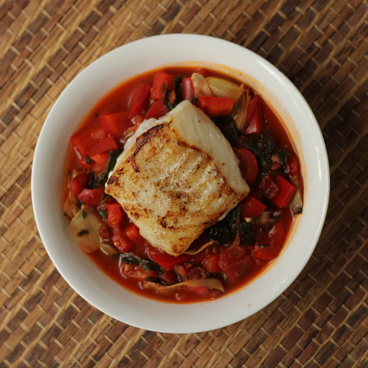 Cookistry: Pan-Roasted Cod with Bell Pepper, Artichokes, and Tomato and ...