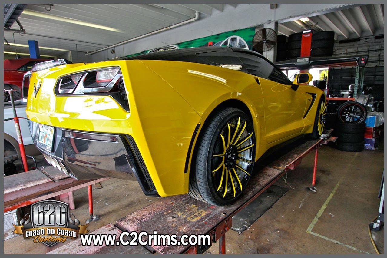 C2C Rims: 2014 C-7 Corvette Stingray Yellow with 20" XO