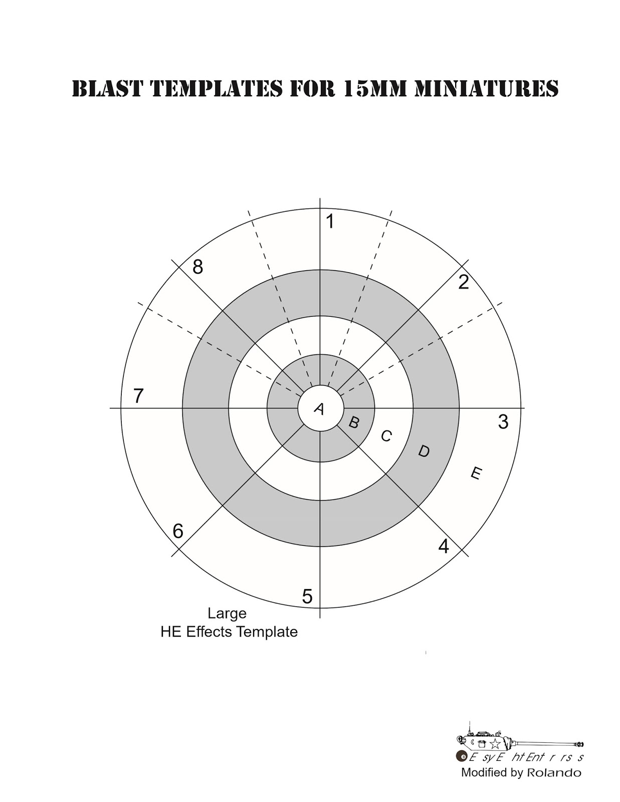 oldSarges Wargame and Model blog: Easy Eight 15mm Blast Templates