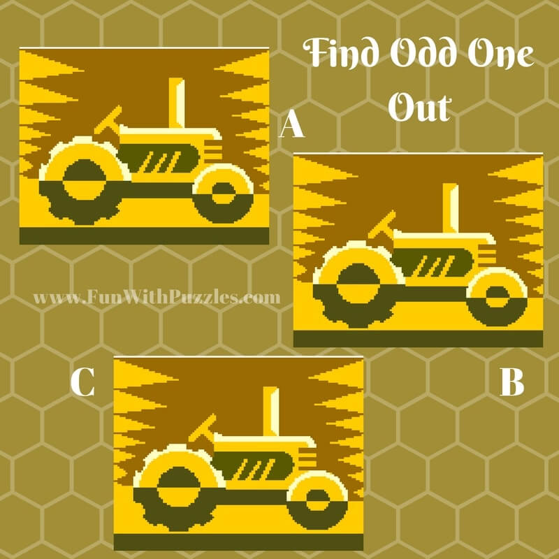Tricky Image Puzzles to Find Odd One Out with Answers