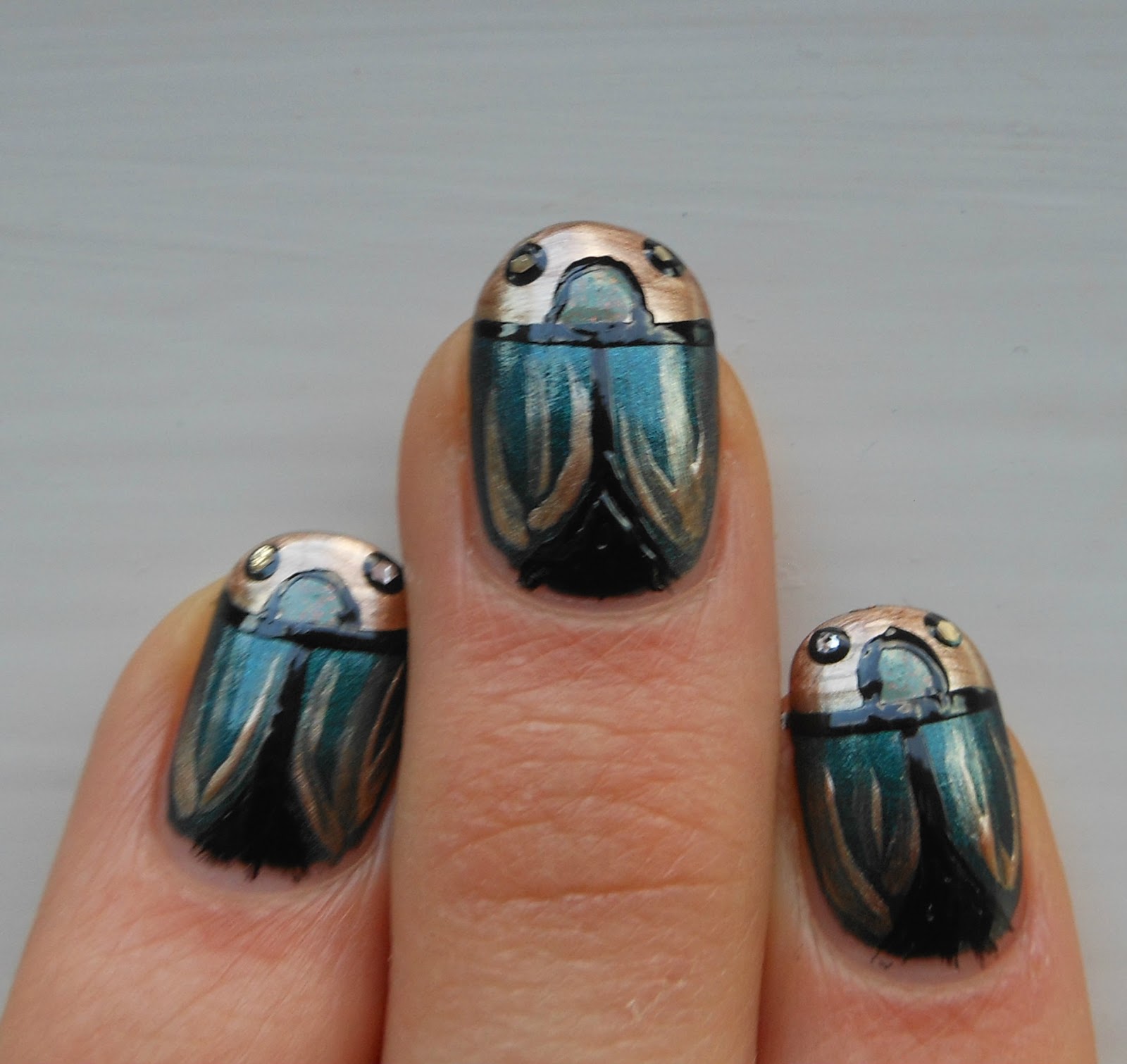Holy Grail Nails: How-To: Scarab Beetle Nail Art