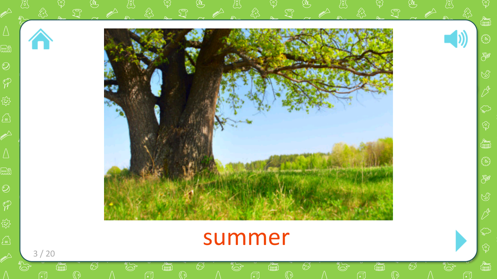 Flashcards for Kids: Summer - Weather And Seasons - Flashcards for Kids