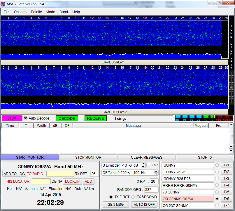 GØNMY's Ham Radio Blog : New Meteor Scatter program MSHV