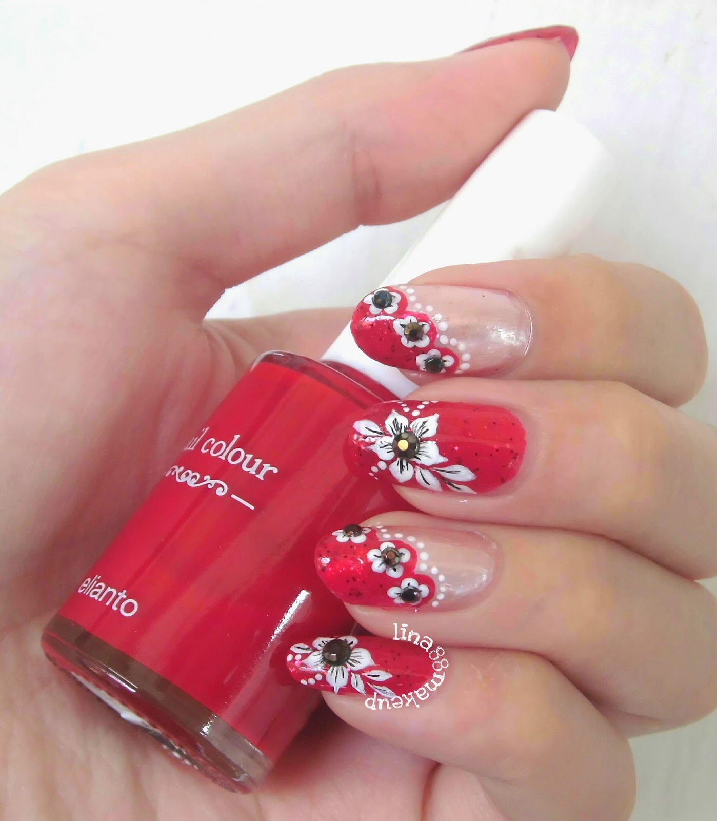 ceriwis sana sini soal cewek: kreasi red floral nailart / romantic ...