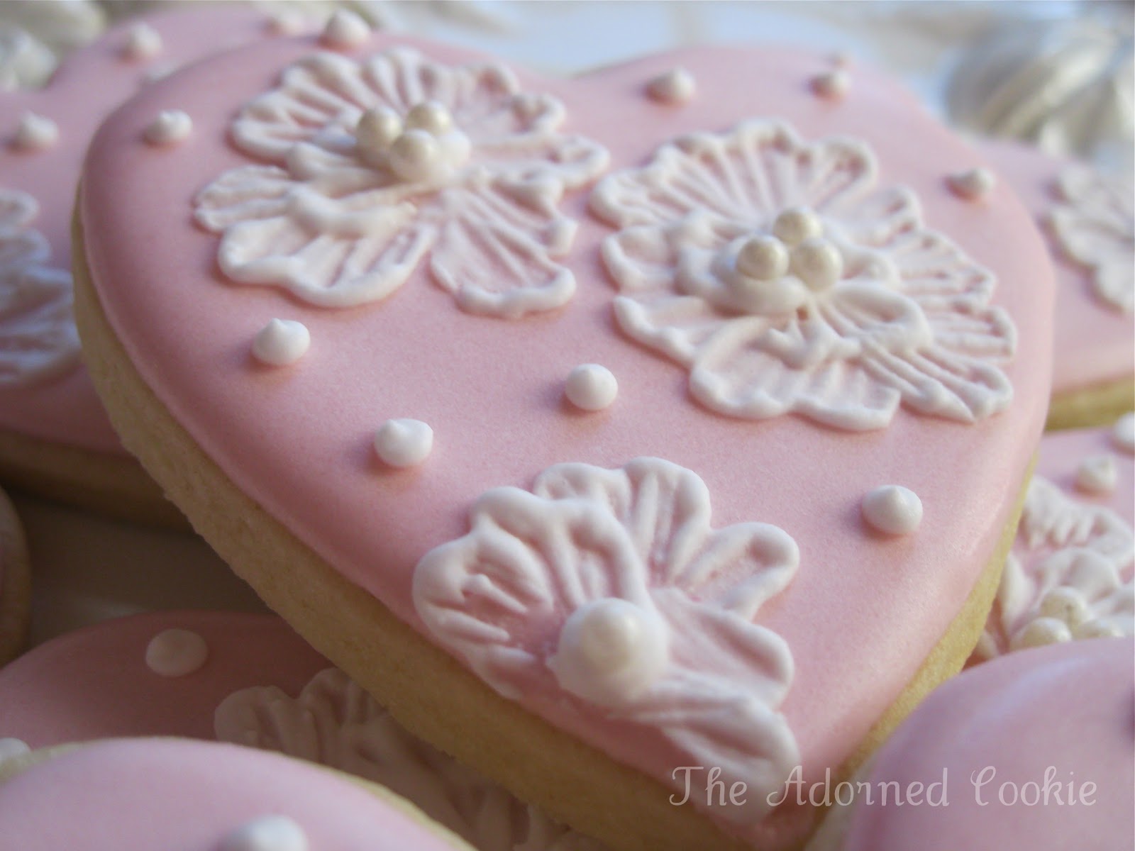 The Adorned Cookie: Elegant Valentine Cookies With Sugar Pearls