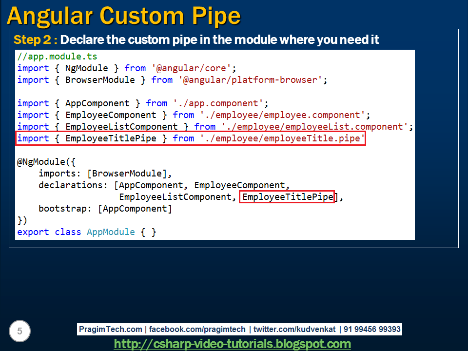 Sql server, .net and c# video tutorial: Angular custom pipe