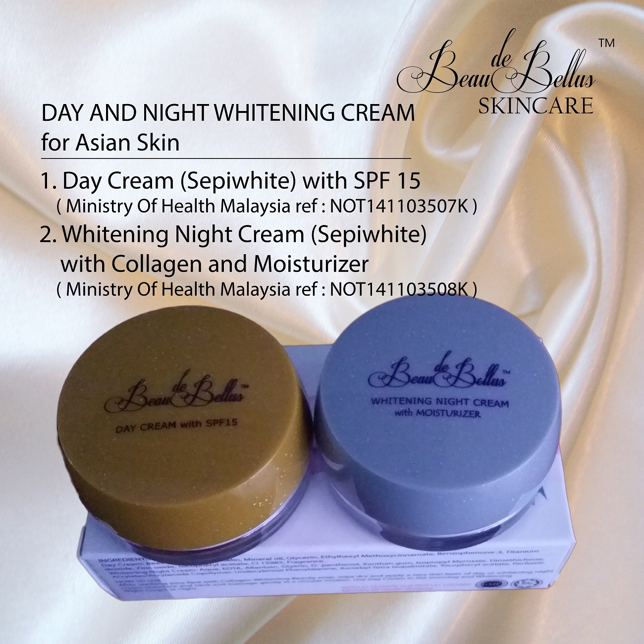 Sepiwhite Day Cream With SPF15 and Sepiwhite Whitening Night Cream with ...