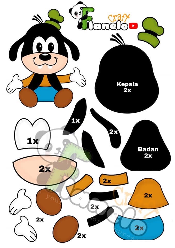 Turma do Mickey Mouse em Feltro DIY Com Molde Grátis para Imprimir ...