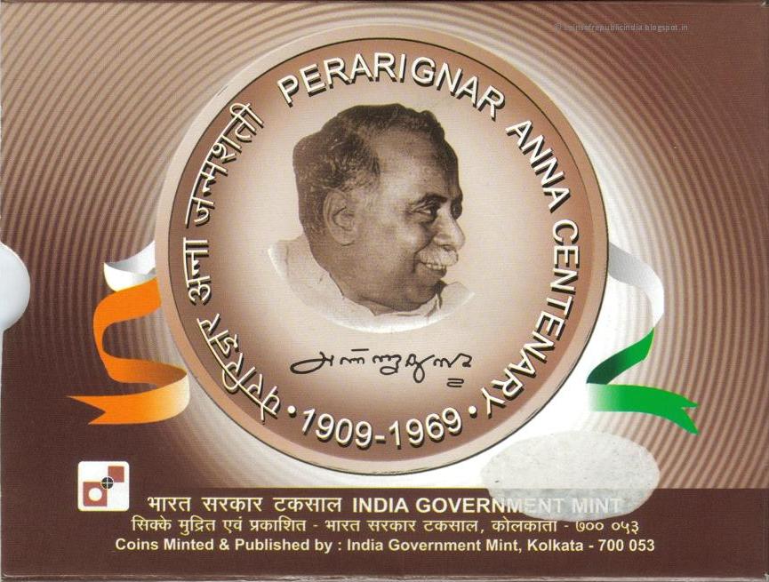 Republic India Coins, Proof Set, Currencies: 2009 - Perarignar Anna ...