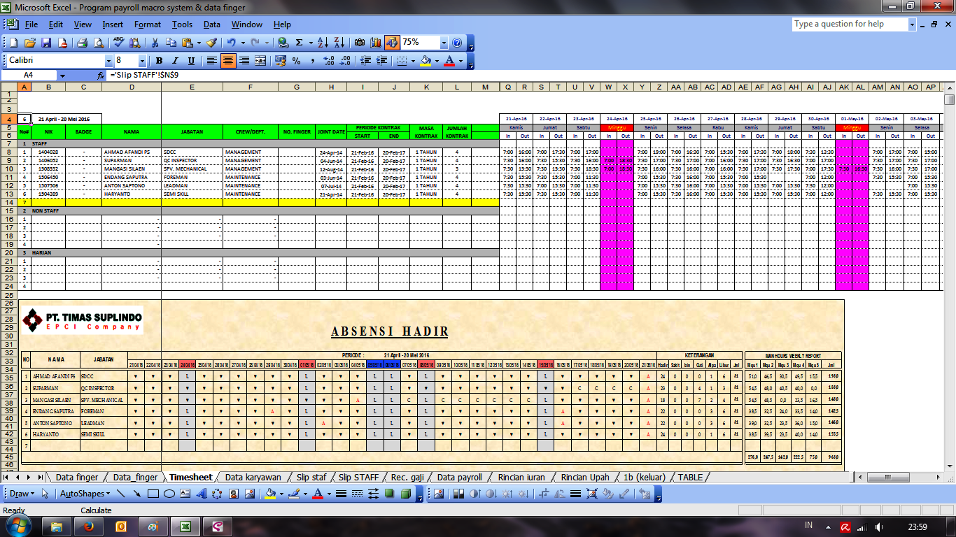 Program payroll