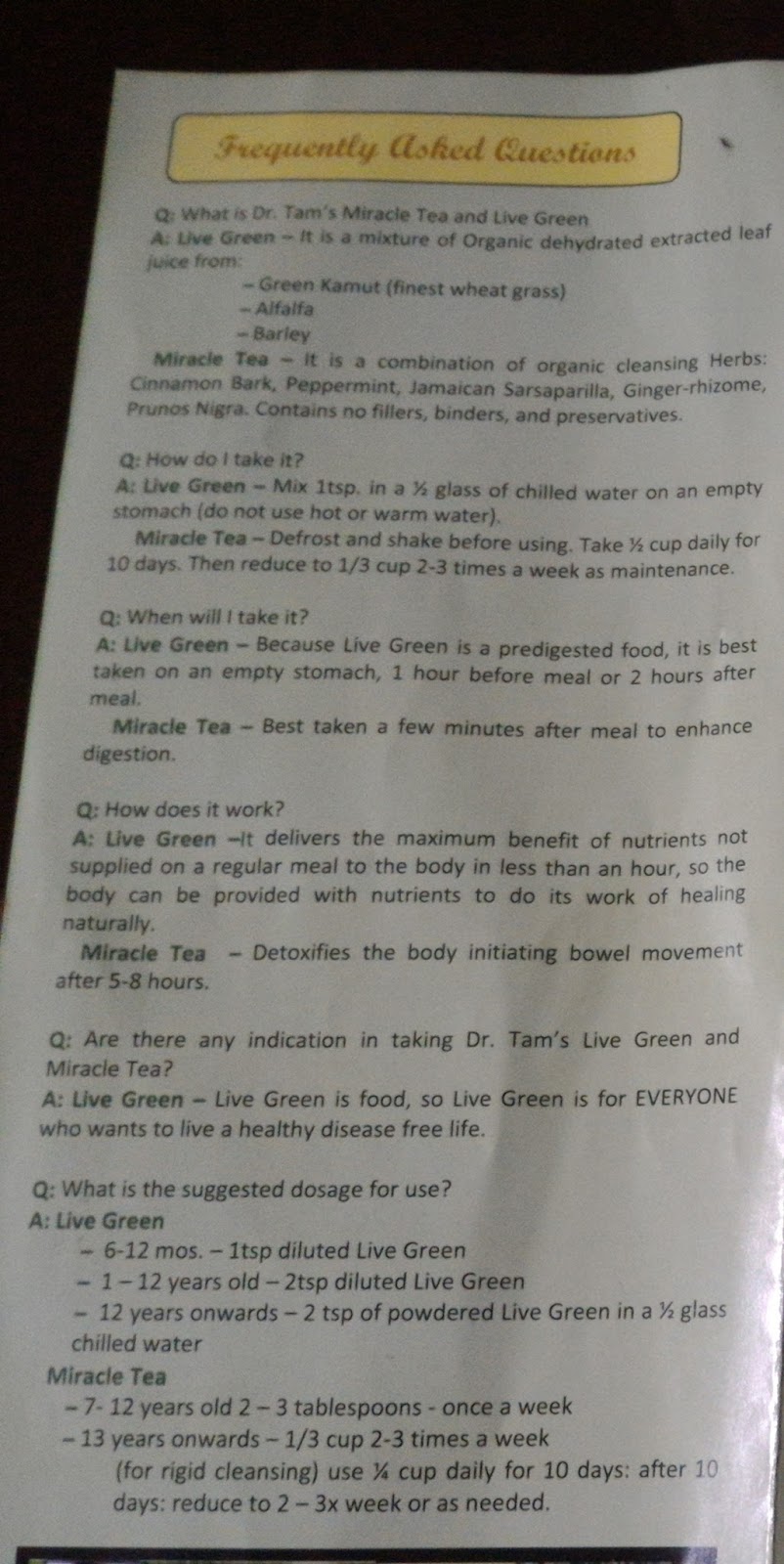 MODU: Dr. Tam Mateo Miracle Tea and Live Green Product Review and ...