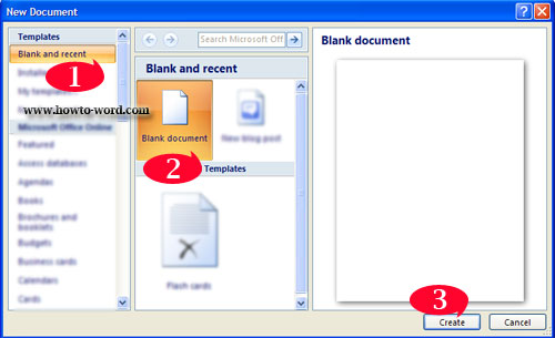 How to create a new document in Microsoft Word 2007 | How to Word