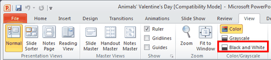 Display Colored PowerPoint in Black and White