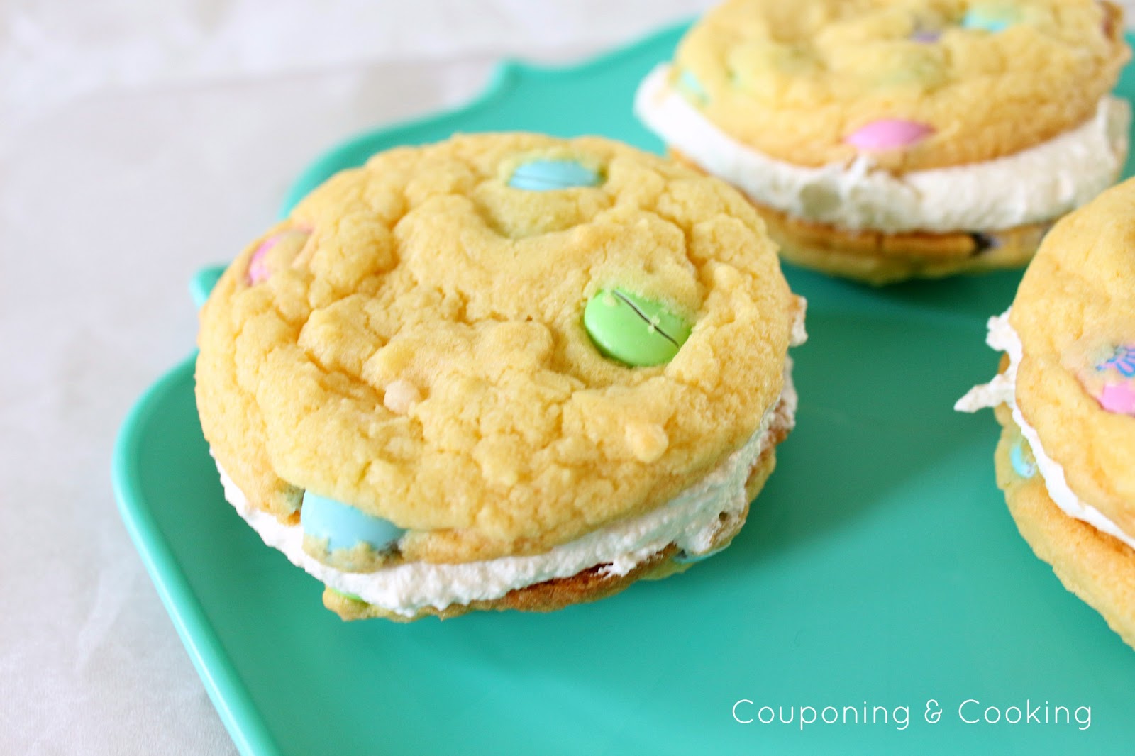Tobins' Tastes: Easter Cake Mix Cookies With Cheesecake Filling