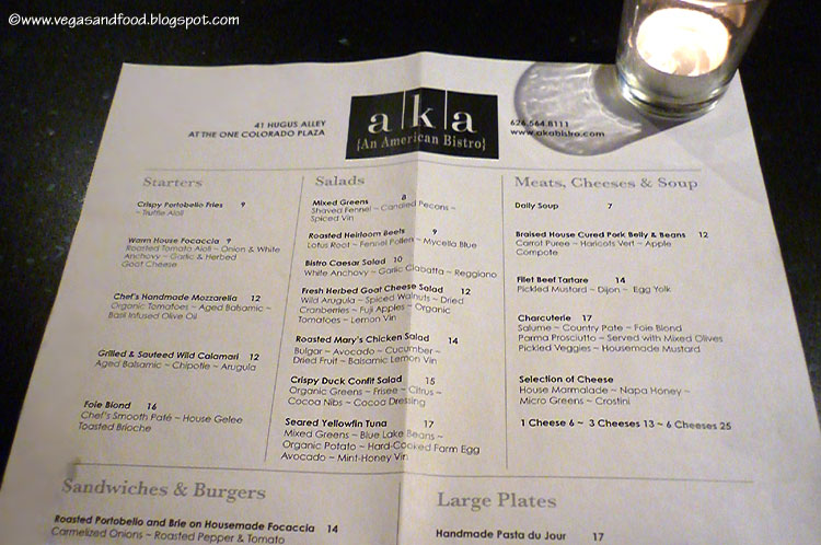 AKA - An American Bistro - Pasadena - Vegas and Food