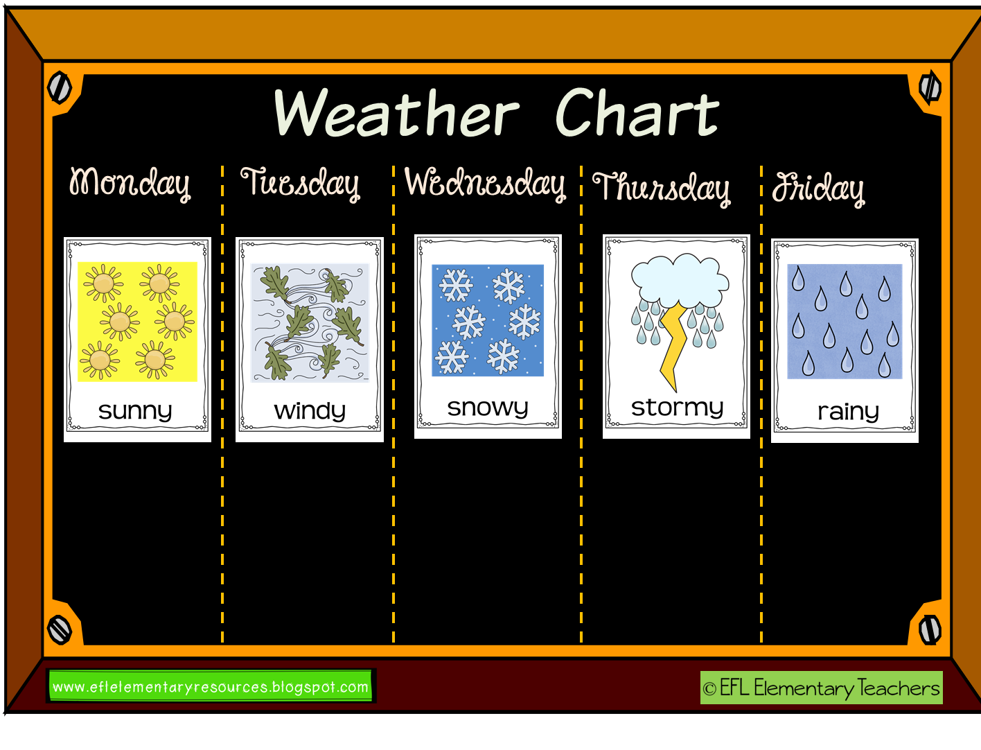 EFL Elementary Teachers: Weather Flashcards Activities for ESL EFL Learners
