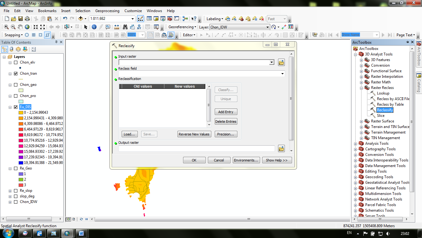 วิธีการใช้โปรแกรม ArcMap 10: 9.แบบจำลองแรสเตอร์ การวิเคราะห์พื้นที่ ...