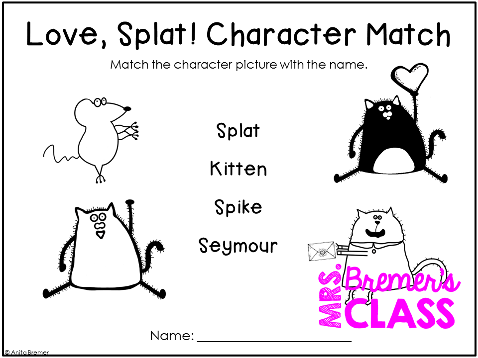 Love, Splat Book Activities and a Freebie! | Mrs. Bremer's Class