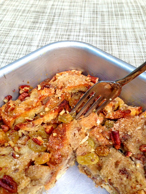 French Quarter Bread Pudding w/ Pecans & Raisins