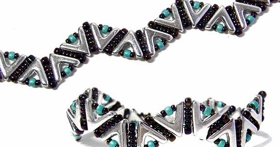 Aztec Inspired Beaded Bracelet Tutorial Uses Ava Beads / The Beading Gem