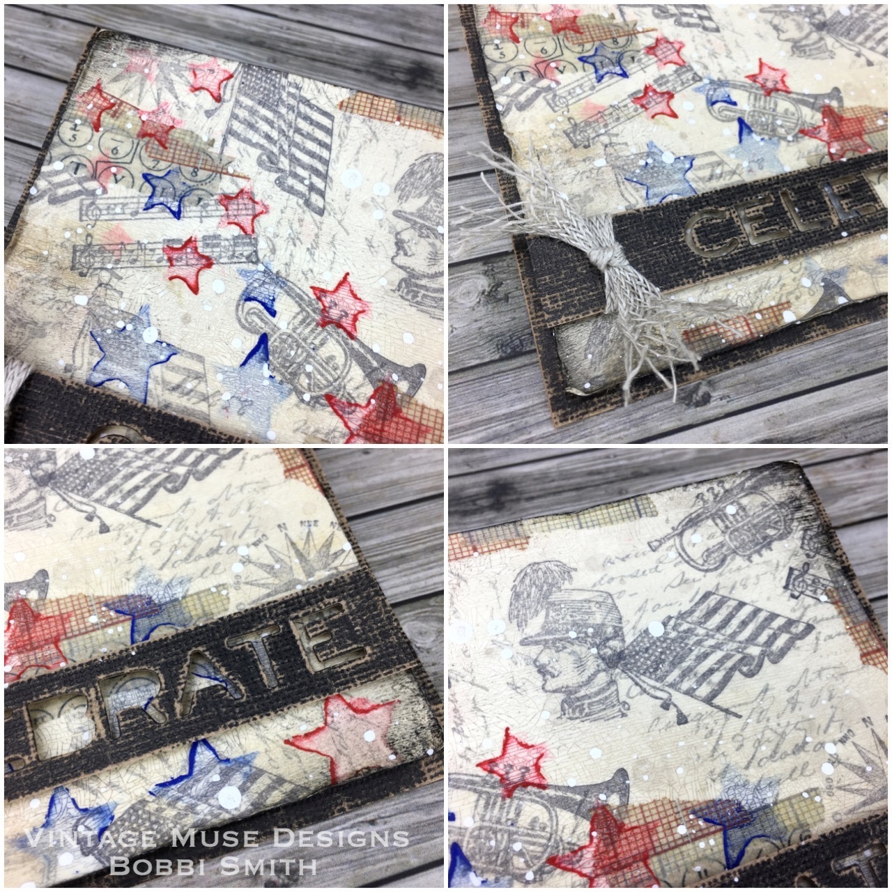 Vintage Muse: Patriotic Distress Card with Ranger Ink...