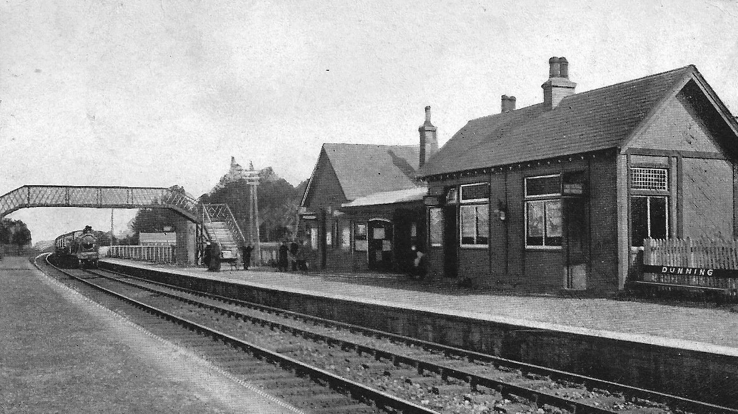 Tour Scotland: Old Photograph Railway Station Dunning Perthshire Scotland