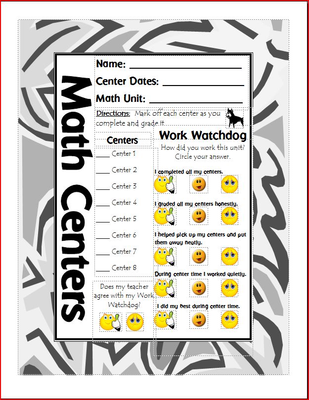 Teaching With Terhune: Math and Literacy Center Student Accountability