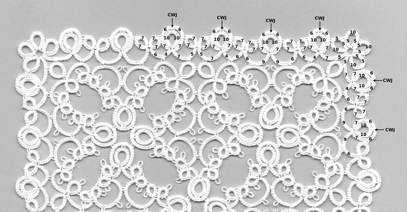 Tatting by the Bay: Edging for the Onion Ring Magic Square