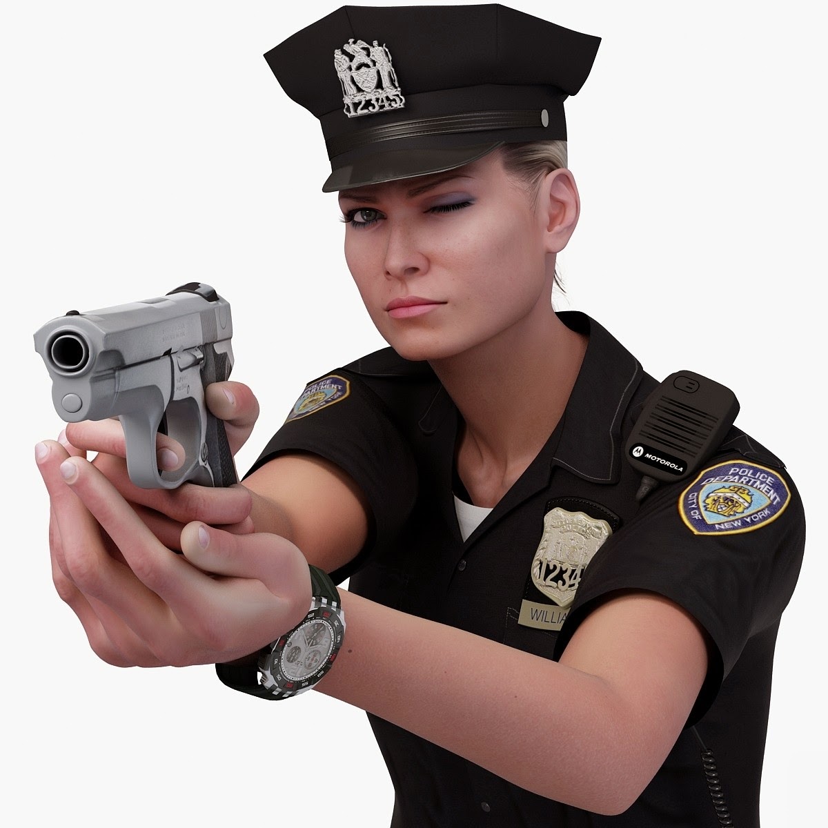 3D.ART.Reactor: 3D Model Police Officer White Female