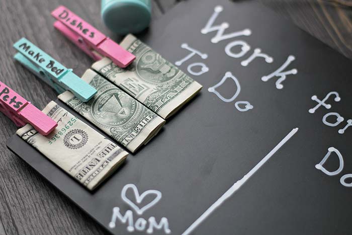 Easy DIY Chalkboard Money for Chores Chart (with VIDEO) | Sunny Day Family