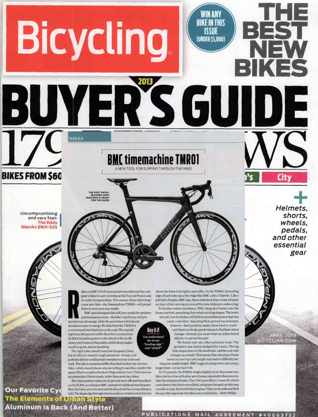 BMC Switzerland Media Hits: Bicycling Magazine's Buyer's Guide ...